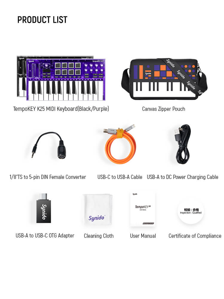TempoKEY K25 MIDI Controller Keyboard Beat Maker – Synido