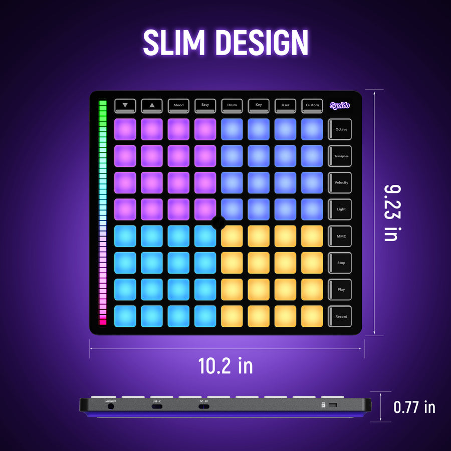 Synido TempoPAD Z-1 MIDI Controller Beat Maker DJ Equipment 64 Pads