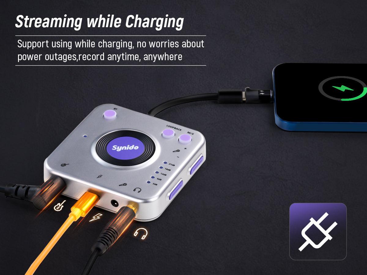 Synido Live Dock A20 Audio Interface Portable Music Recording Sound ...