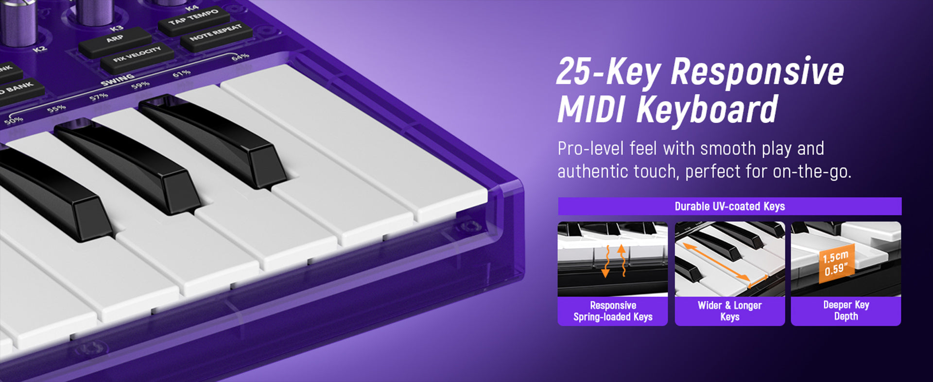 TempoKEY K25 MIDI Keyboard Controller Beat Maker – Synido