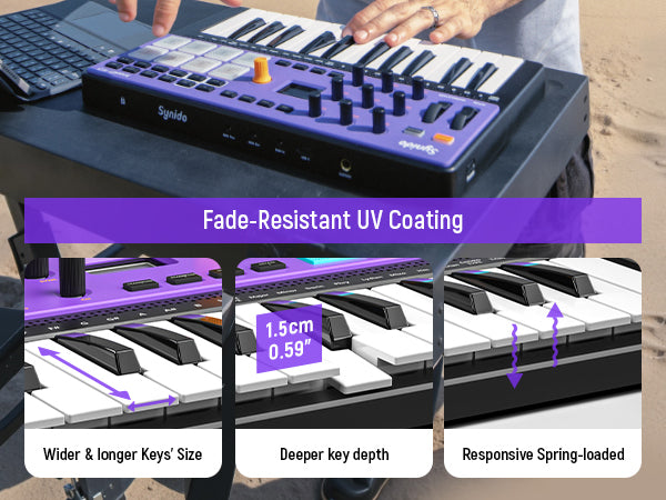 Synido TempoKEY W25 MIDI Keyboard Controller Wireless Bluetooth