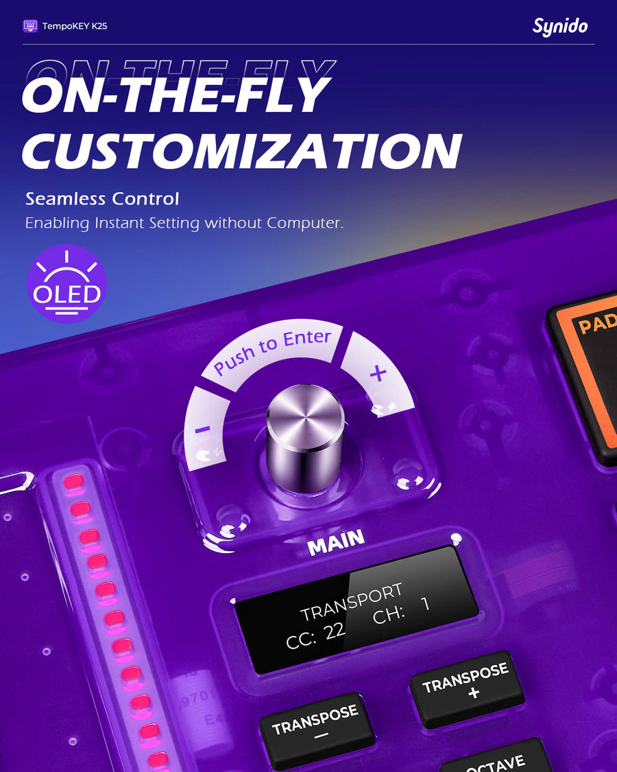 TempoKEY K25 MIDI Controller Keyboard Beat Maker – Synido